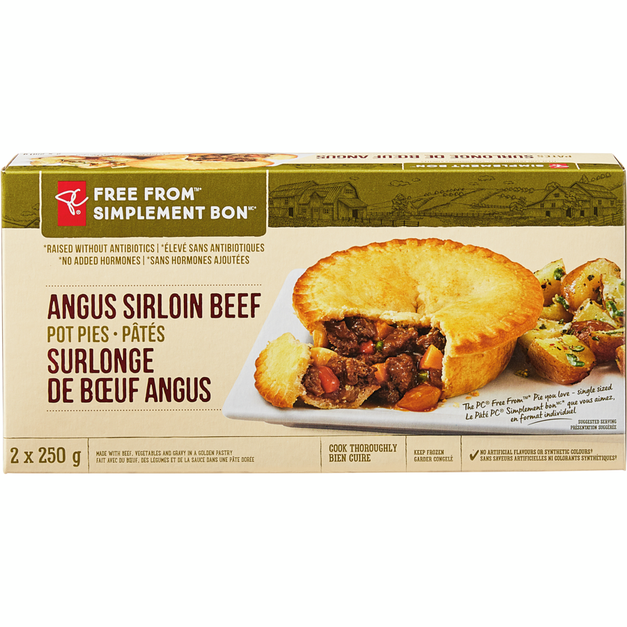 Presidents Choice Free From Sirloin Beef Pie 2x250g – Coastal Connection