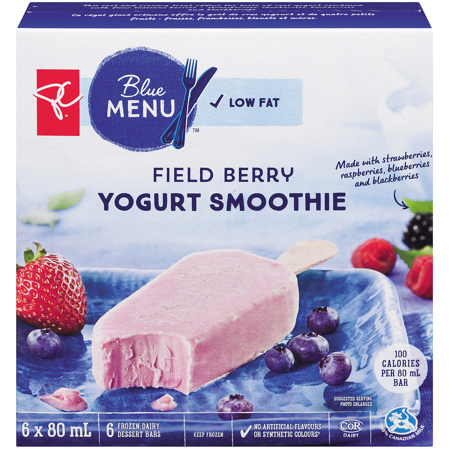 President's Choice Blue Menu Field Berry Yogurt Smoothie Bars – Coastal ...