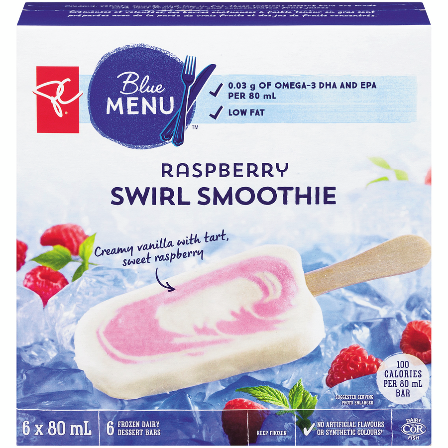 President's Choice Blue Menu Raspberry Swirl Smoothie Bars – Coastal ...